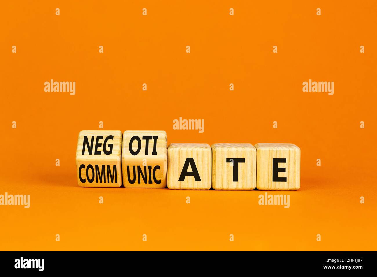 Negotiate and communicate symbol. Turned wooden cubes and changed the ...