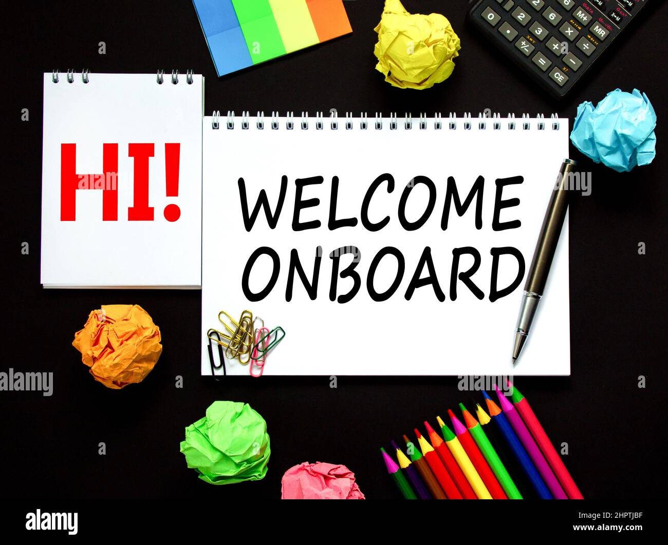 Welcome onboard and support symbol. Concept words Hi Welcome onboard on ...