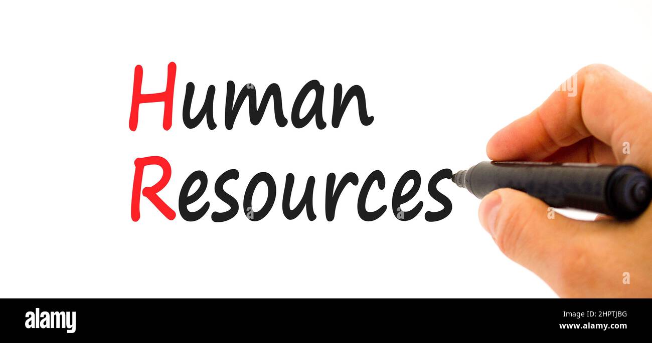 HR Human resources symbol. Concept words HR Human resources on white ...