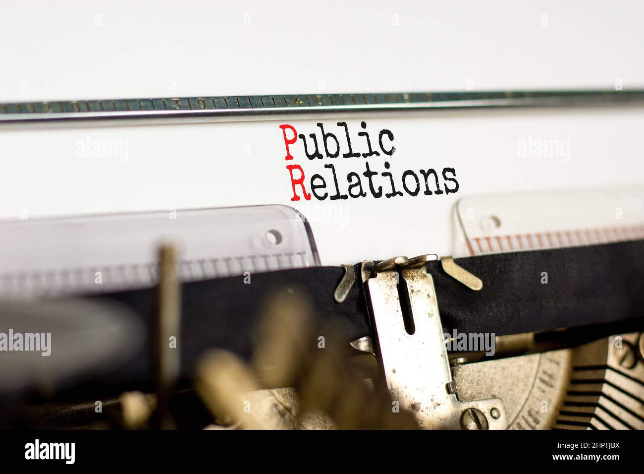 PR public relations symbol. Concept words PR public relations on white ...