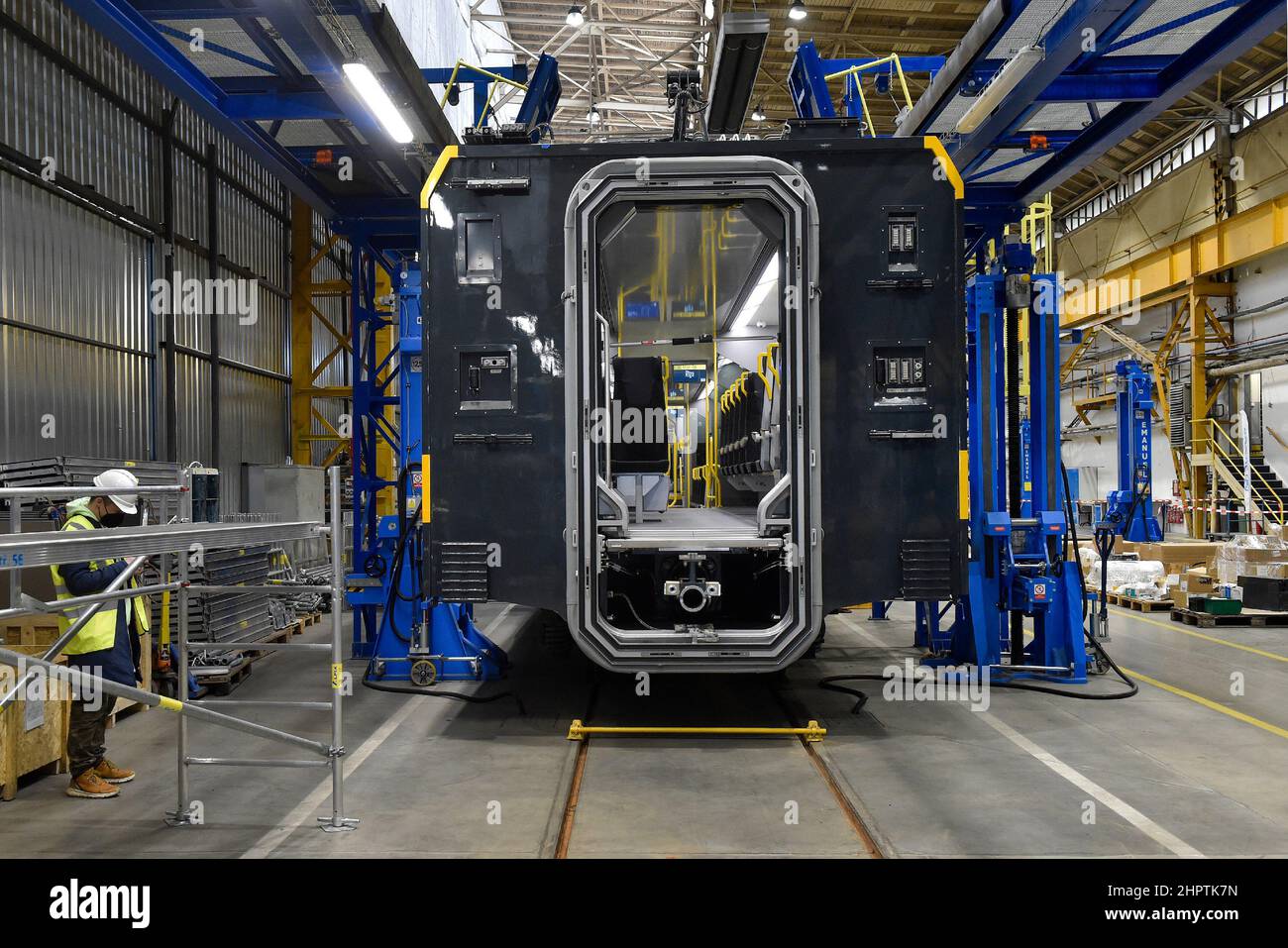 Ostrava, Czech Republic. 23rd Feb, 2022. Production trains for Latvian ...