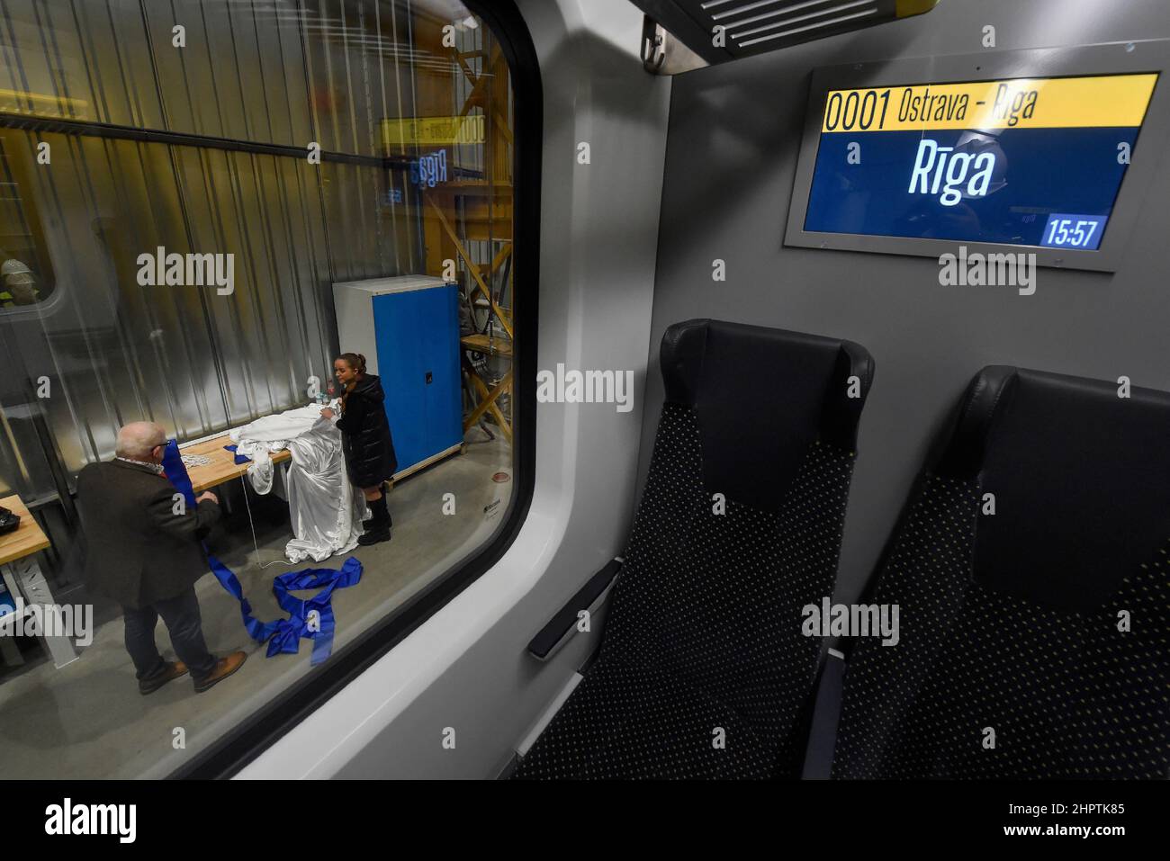 Ostrava, Czech Republic. 23rd Feb, 2022. Production trains for Latvian ...