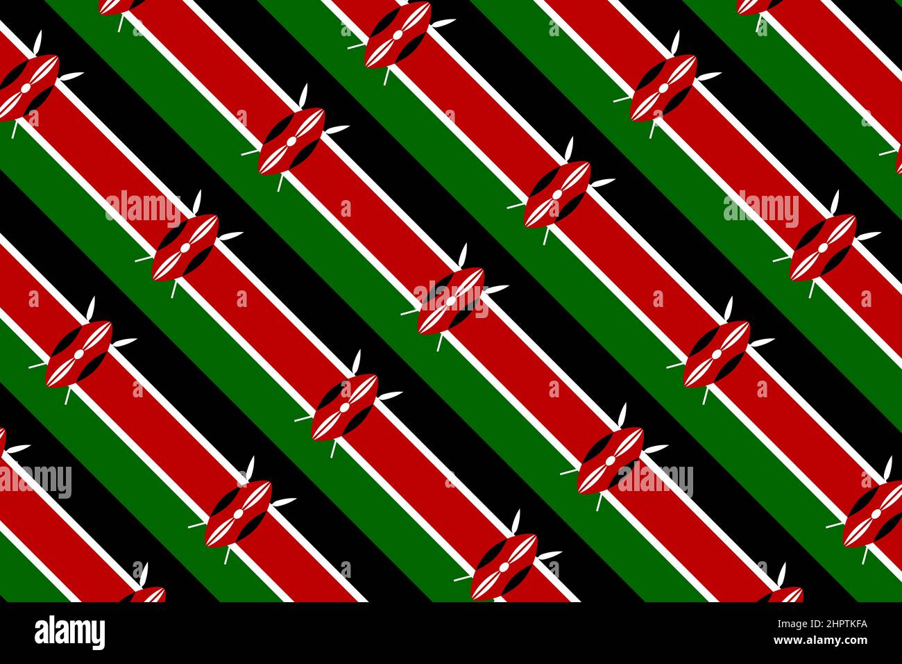 Geometric pattern in the colors of the national flag of Kenya. The ...