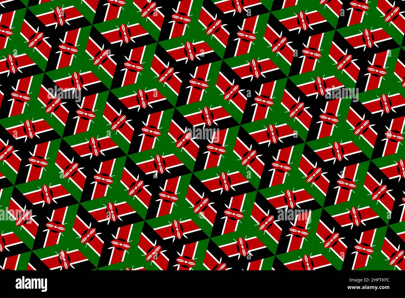 Geometric pattern in the colors of the national flag of Kenya. The ...