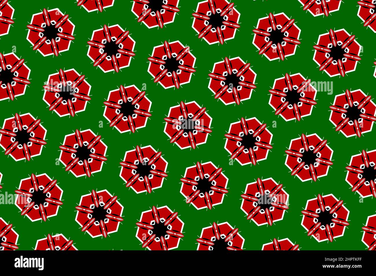 Geometric pattern in the colors of the national flag of Kenya. The ...