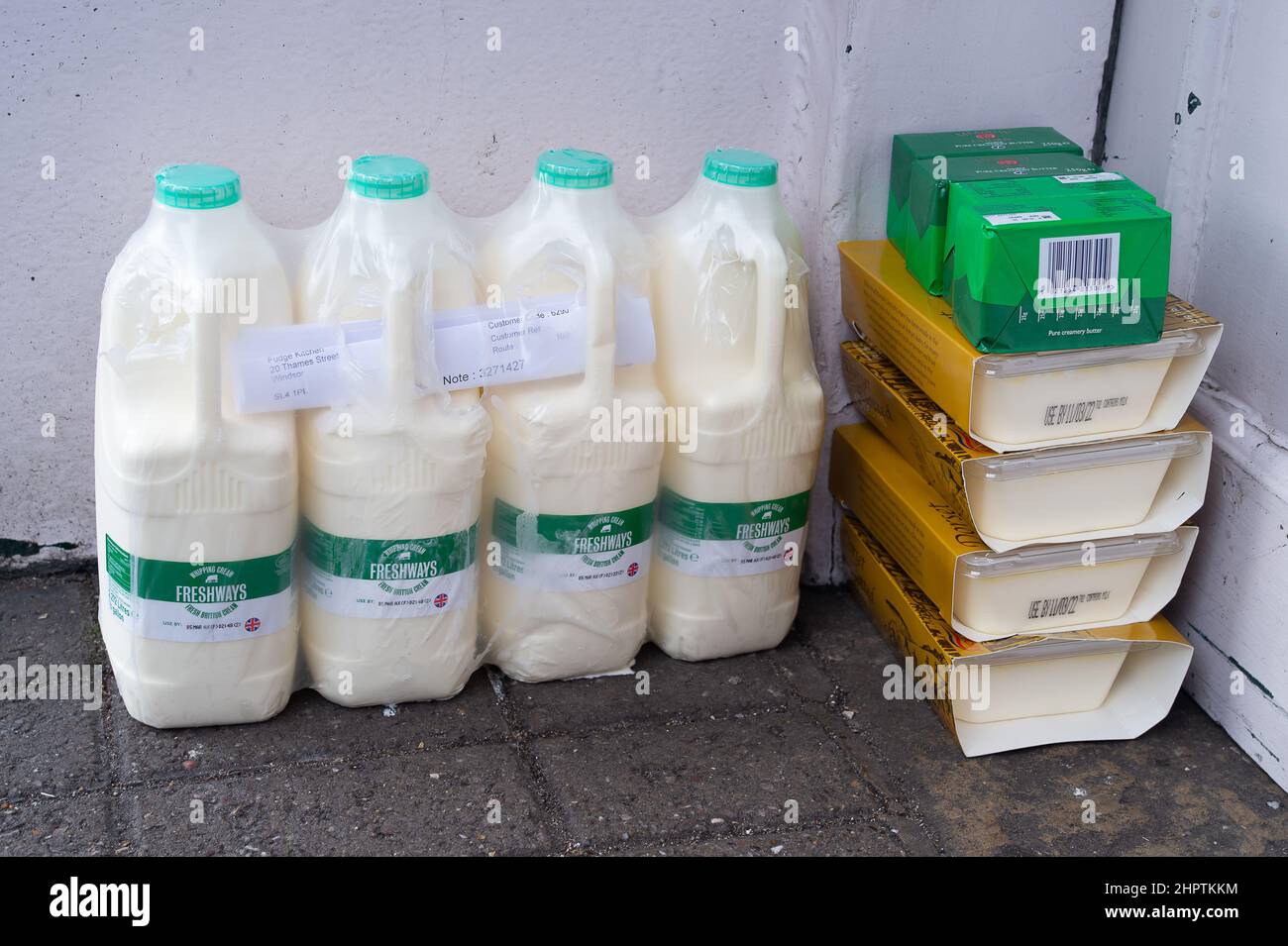 Windsor, Berkshire, UK. 23rd Febuary, 2022. A milk and clotted cream ...