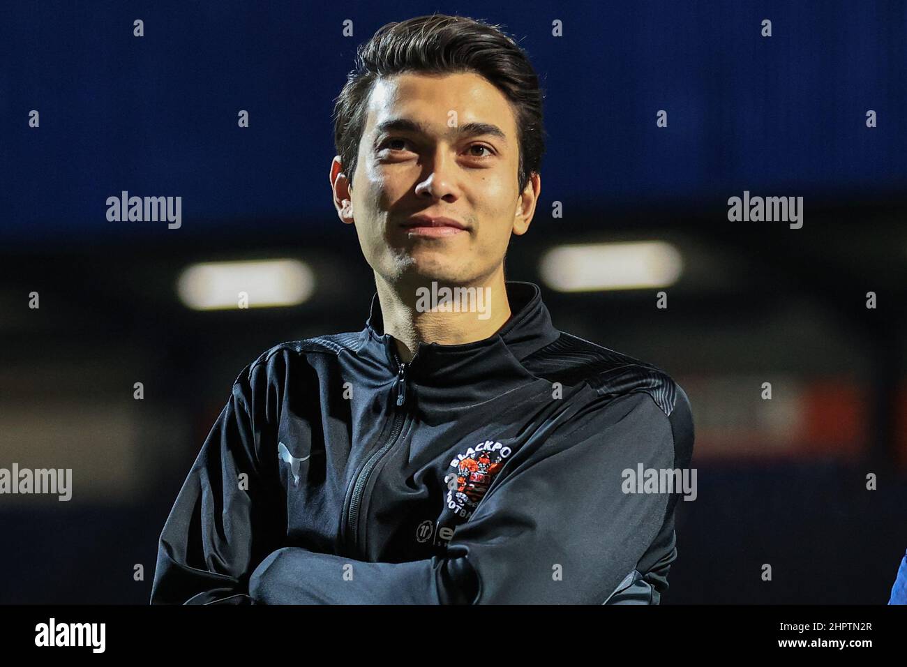 Kenny Dougall #12 of Blackpool arrives at the Kiyan Prince Foundation ...