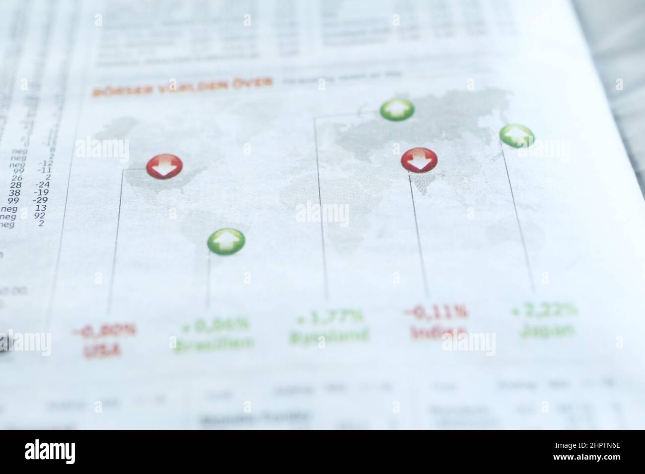 Newspaper on stock page hi-res stock photography and images - Alamy