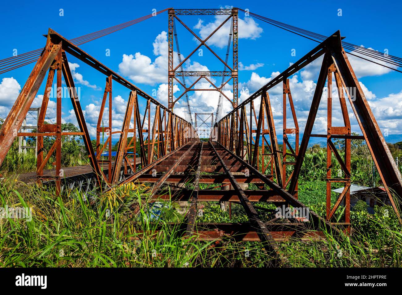 Abandoned bridge between Roldanillo and Zarzal at the region of Valle ...