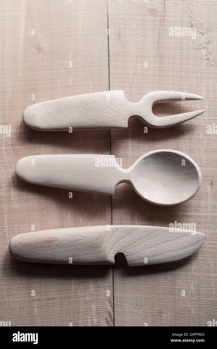 Handmade Wooden Spoons for hiking and outdoor activities. Craftsmanship ...