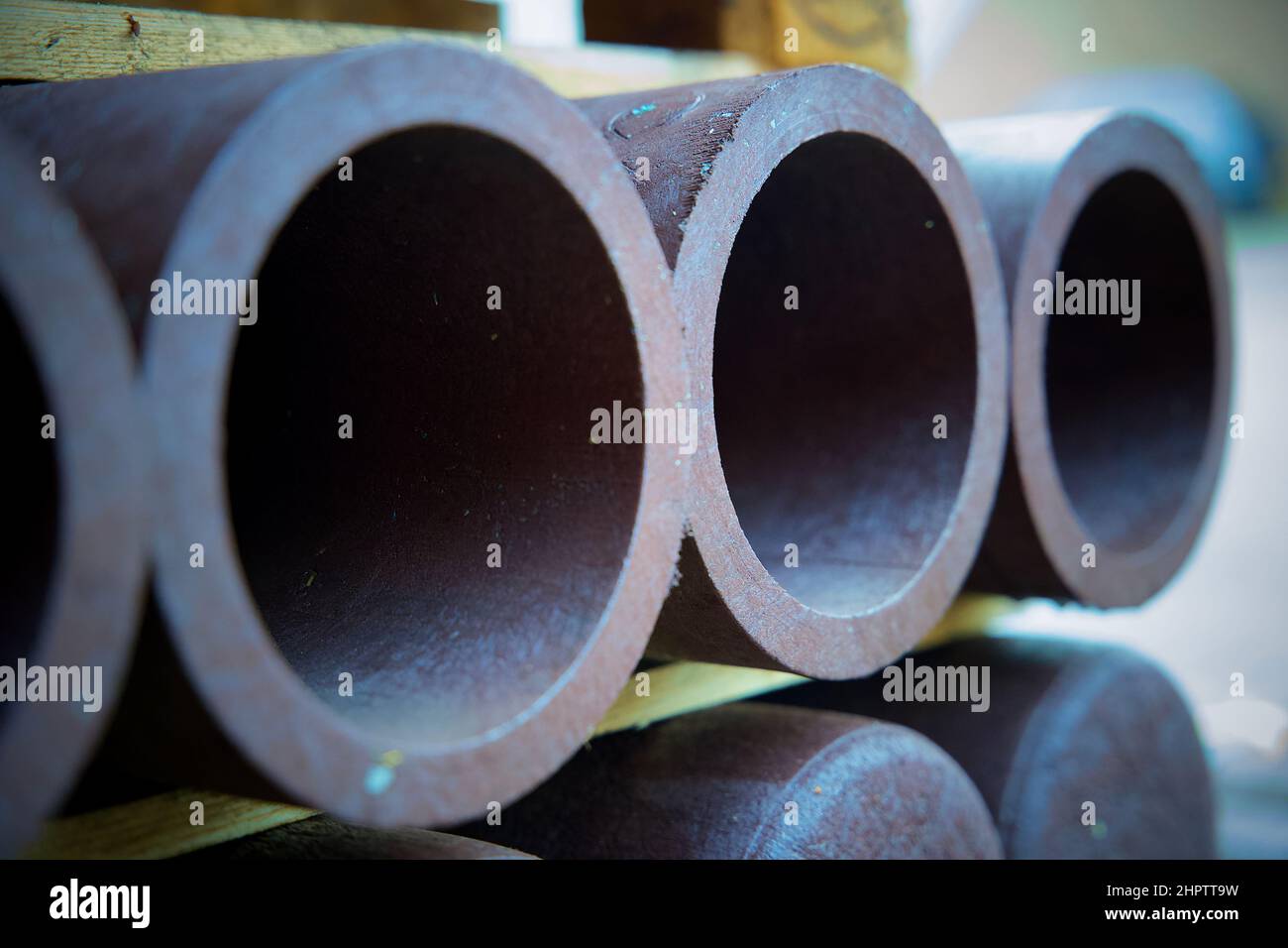 Close-up of circular construction material made from re-used waste ...