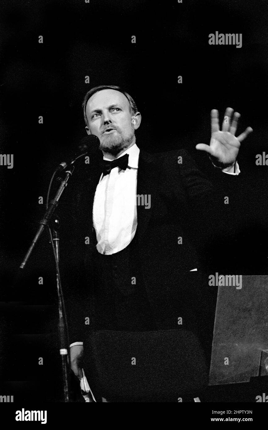 Sir Richard Stilgoe, OBE, presenting one of the Schools Prom concerts ...