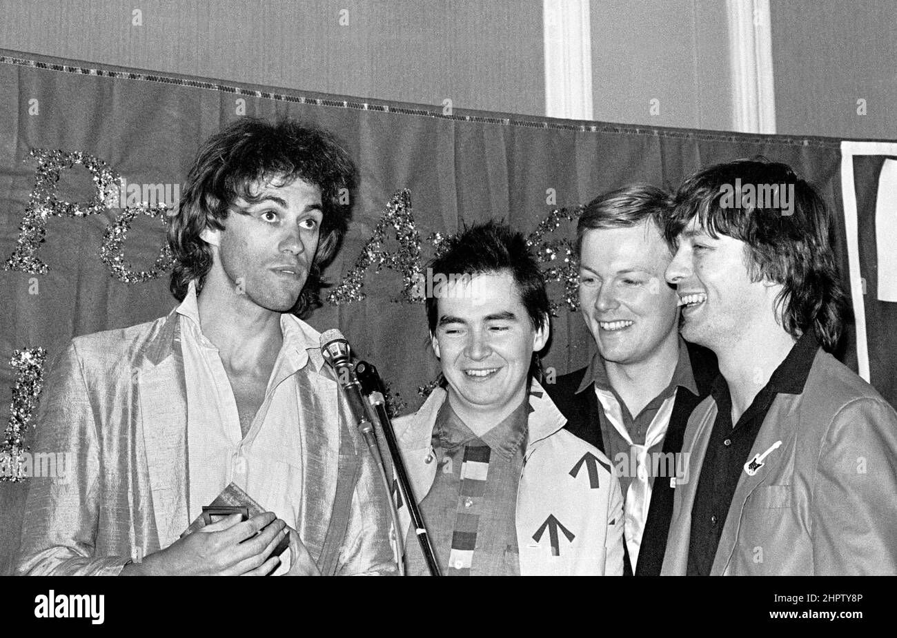 Irish rock band The Boomtown Rats collecting an award at a Melody Maker ...