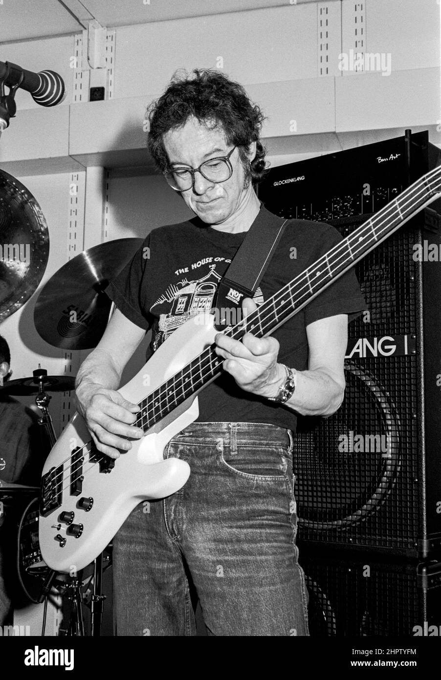 English bass player Noel Redding performing during a demo at the ...