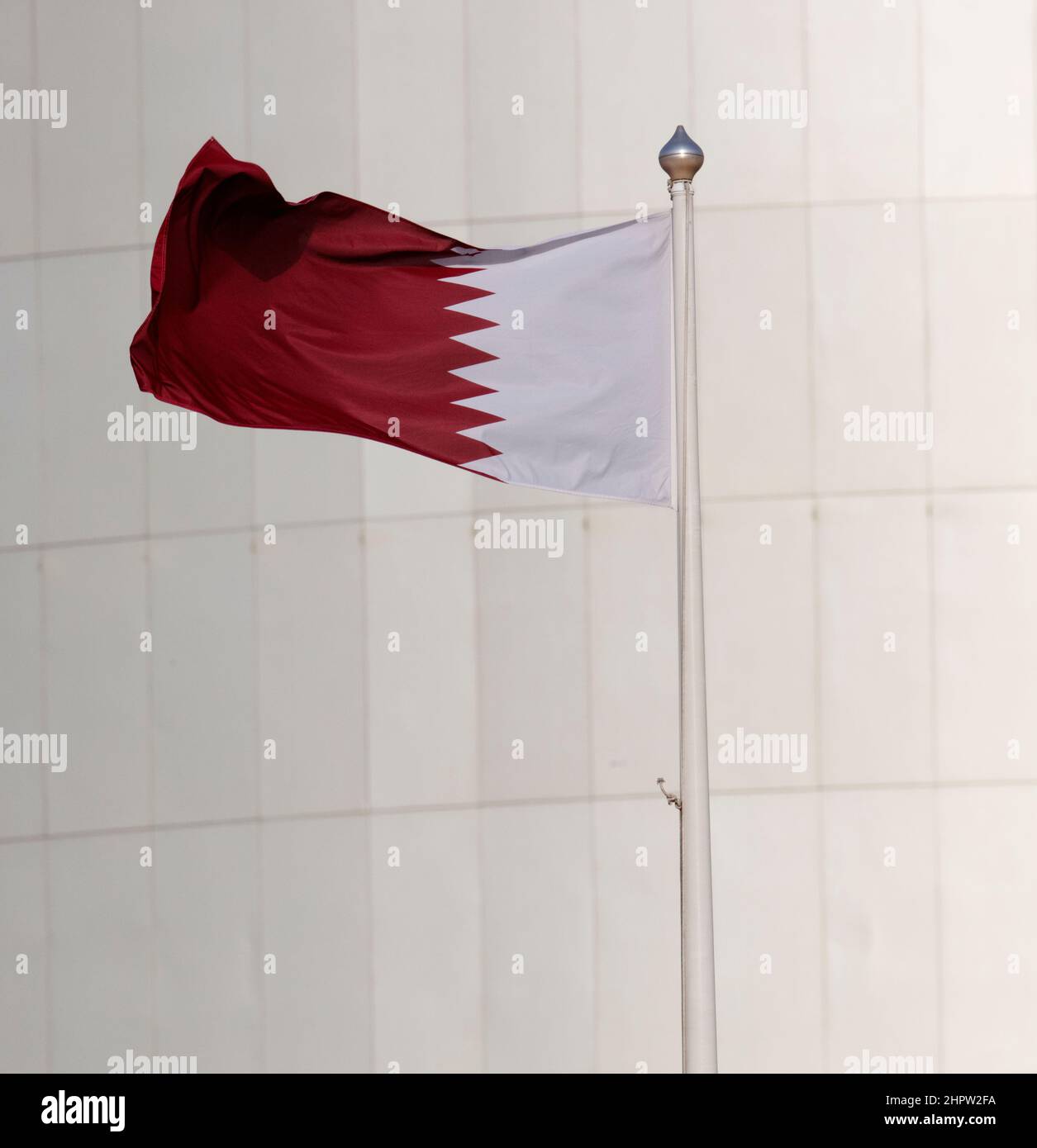 Qatar National Flag 27-02-2022 Doha QATAR Stock Photo - Alamy