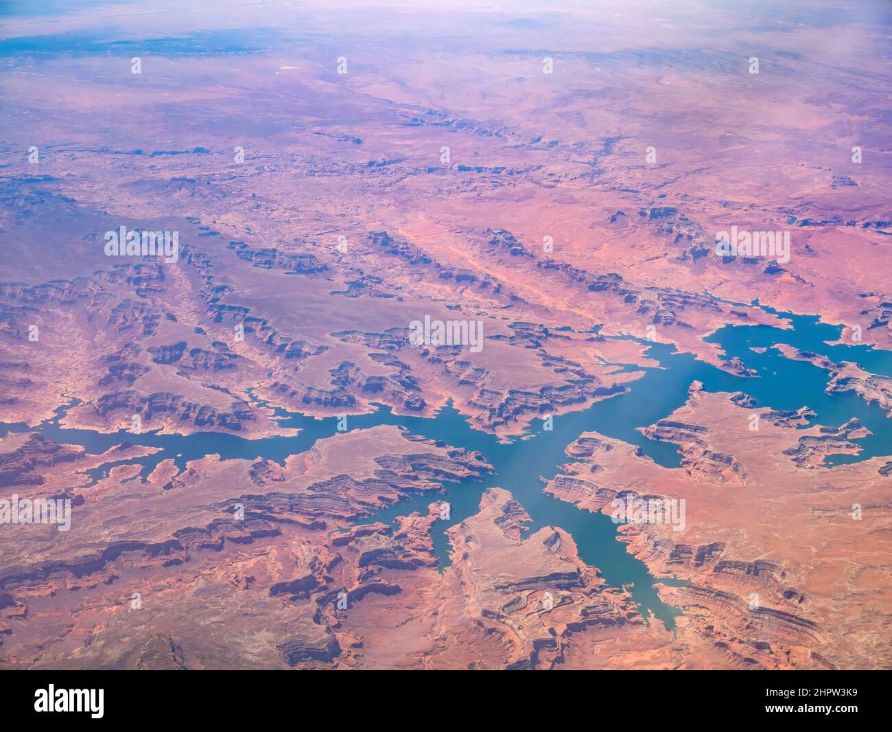 Aerial view of the landscape of Colorado river at Arizona Stock Photo ...