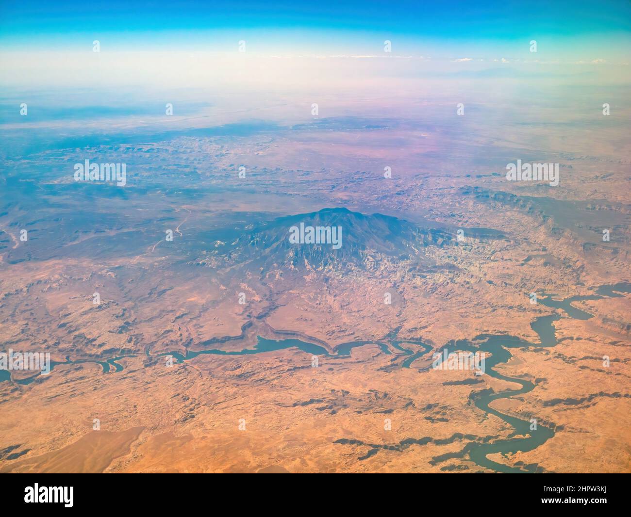 Aerial view of the landscape of Colorado river at Arizona Stock Photo ...