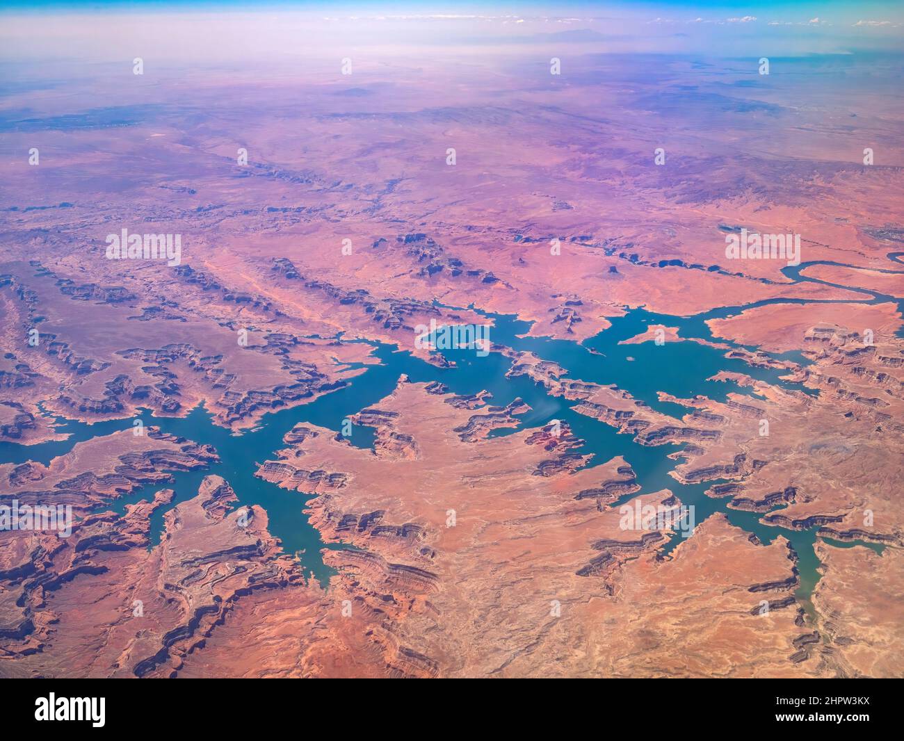 Aerial view of the landscape of Colorado river at Arizona Stock Photo ...