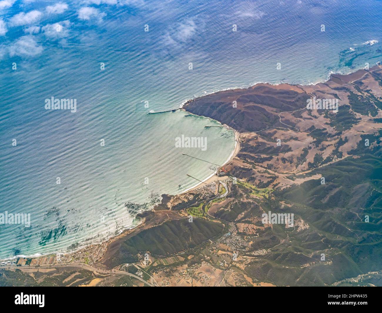 Aerial view of the Avila Beach and cityscape at California Stock Photo ...