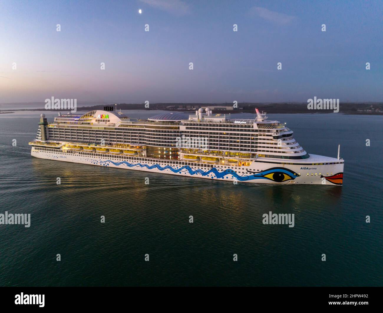 Cruise ship AIDAprima the flagship of AIDA Cruises, arriving at ...