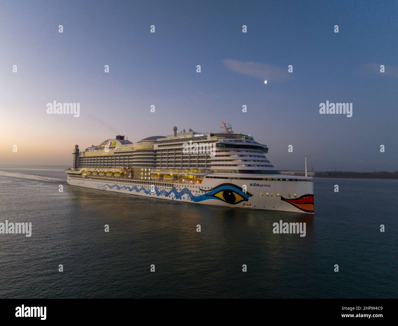 Cruise ship AIDAprima the flagship of AIDA Cruises, arriving at ...
