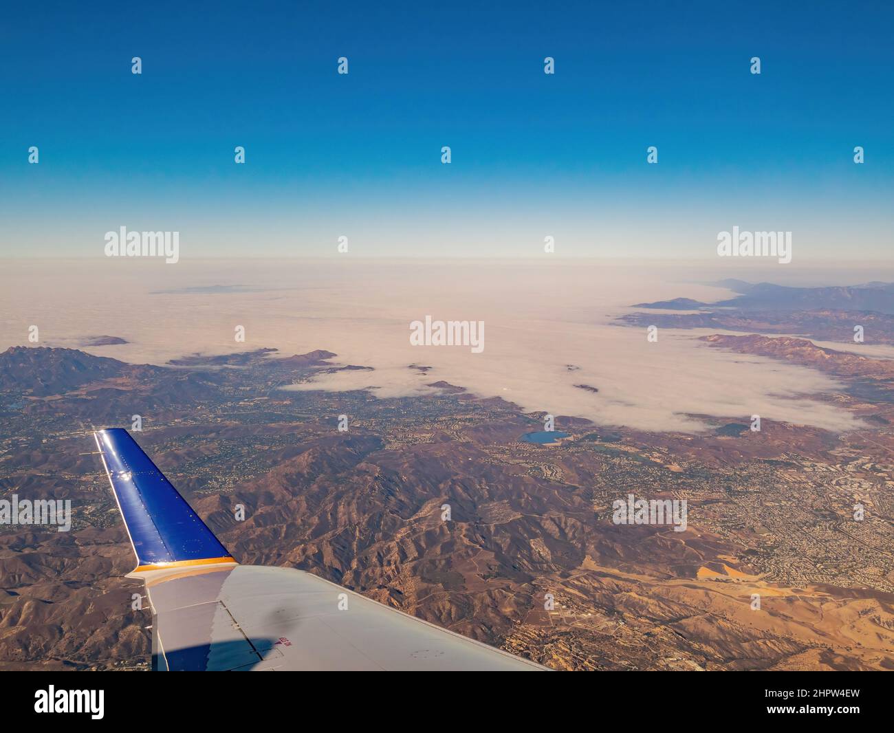 Aerial view of the Angeles National Forest mountain landscape and ...