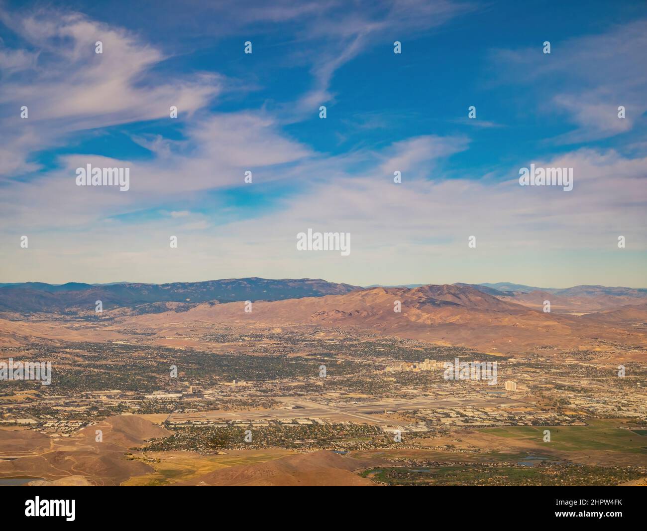 Aerial view of the Reno cityscape at Nevada Stock Photo - Alamy
