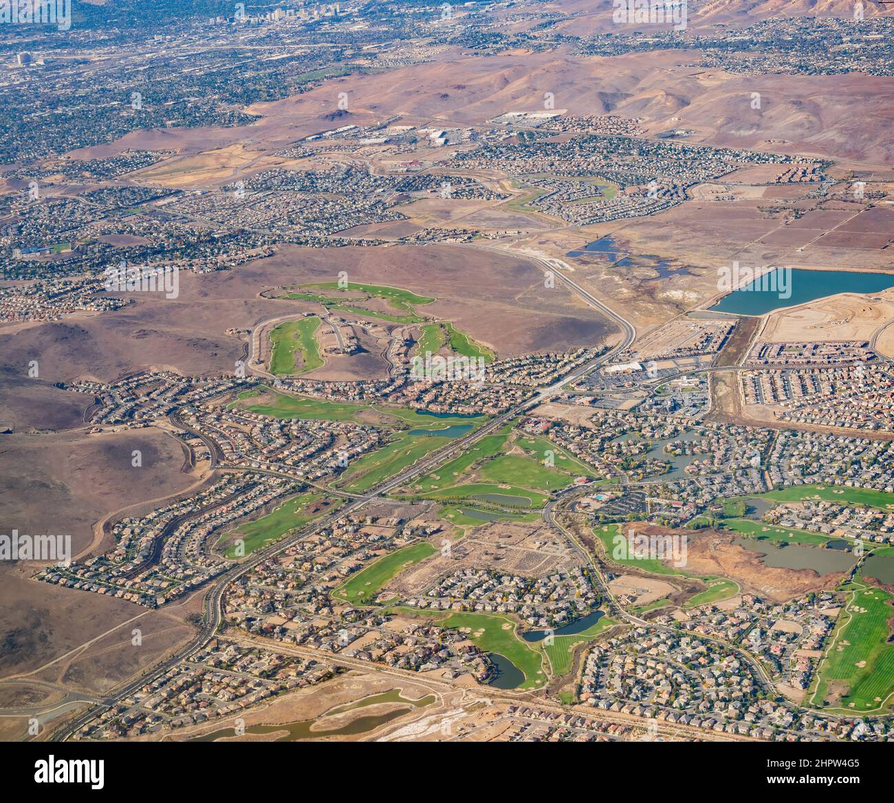 Aerial view of the Reno cityscape at Nevada Stock Photo - Alamy