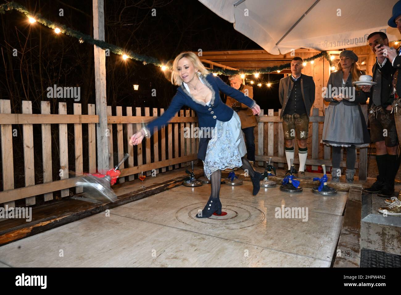 Munich, Germany. 23rd Feb, 2022. The presenter Lisa Loch shoots at the ...
