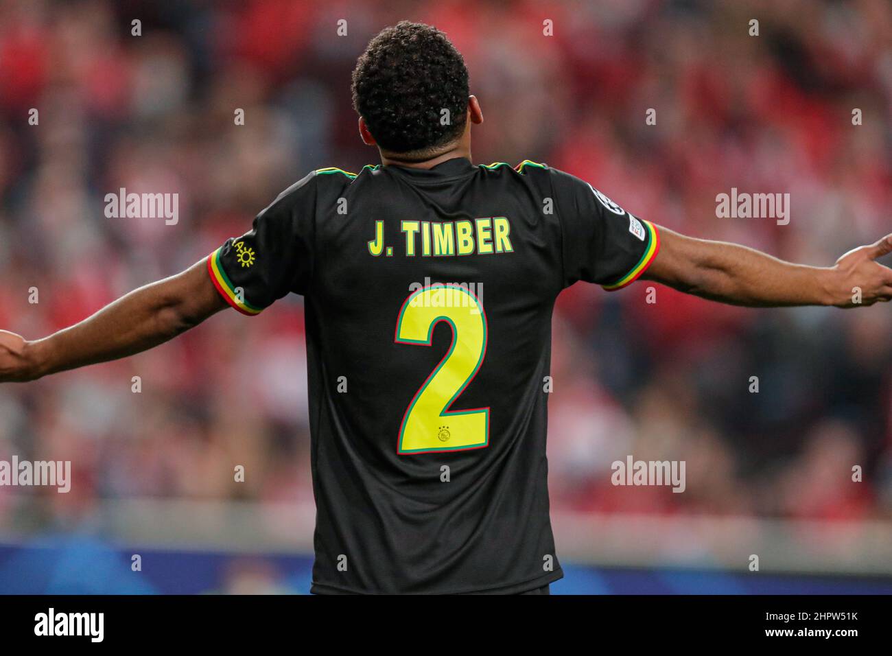 LISBON, PORTUGAL - FEBRUARY 23: Jurrien Timber of Ajax during the UEFA ...