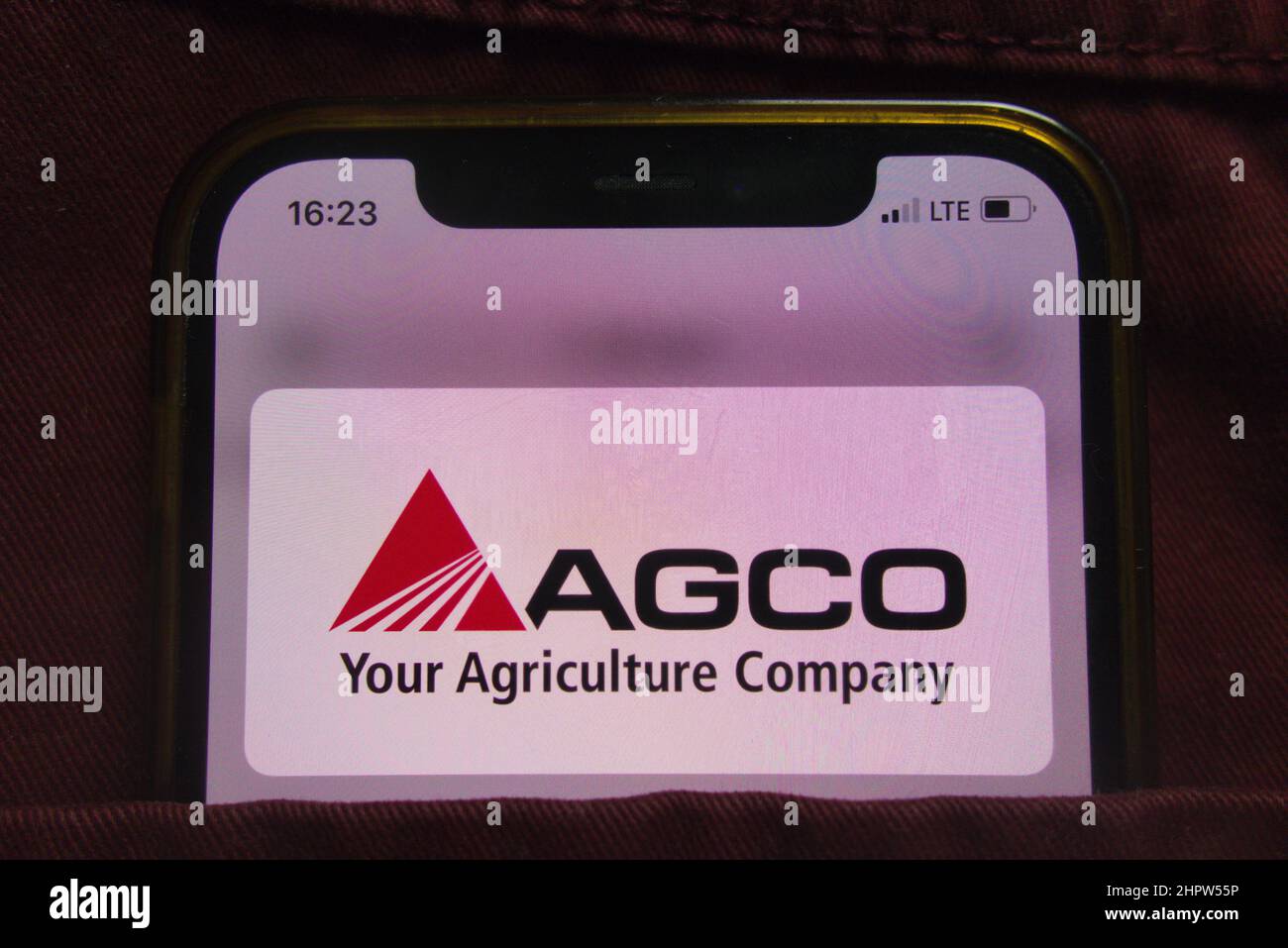 KONSKIE, POLAND - February 22, 2022: AGCO company logo displayed on ...