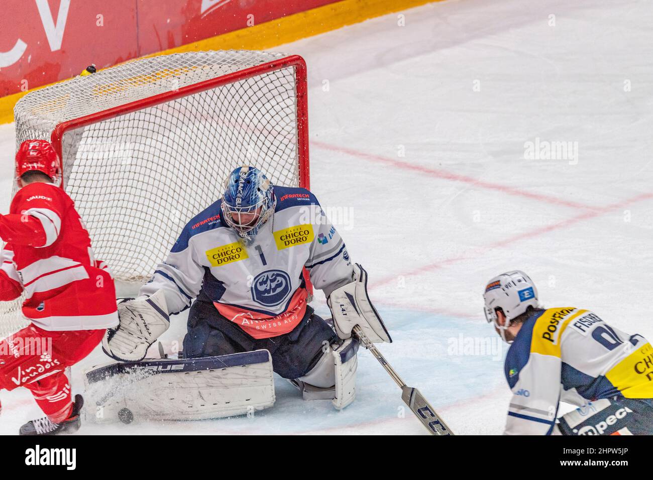 Lausanne, Switzerland. 02nd Feb, 2022. Benjamin Conz (goalkeeper) of HC ...