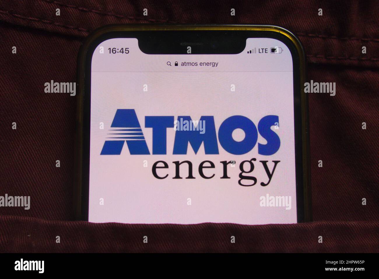 KONSKIE, POLAND - February 22, 2022: Atmos Energy Corporation logo ...