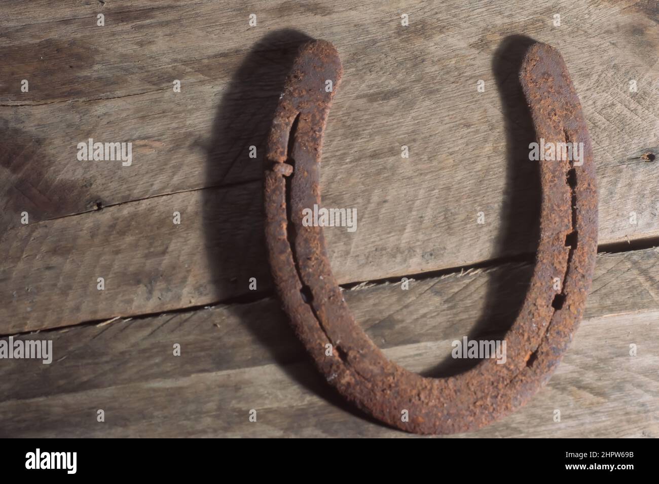 Horse Horseshoe With Wooden Background And Natural Light copy Space In horse-horseshoe-with-wooden-background-and-natural-light-copy-space-in
