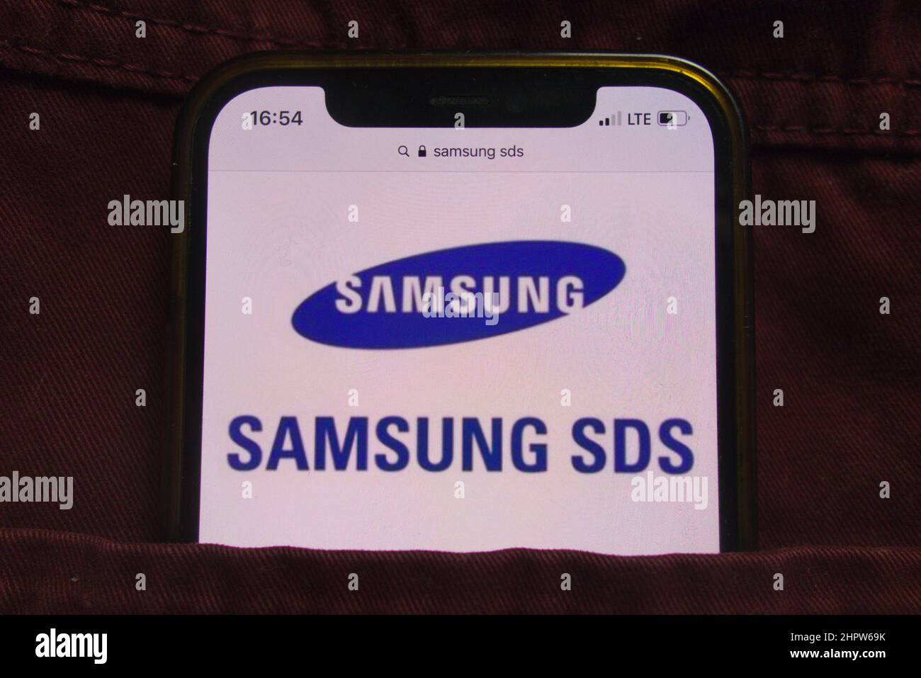 KONSKIE, POLAND - February 22, 2022: Samsung SDS Co Ltd logo displayed ...