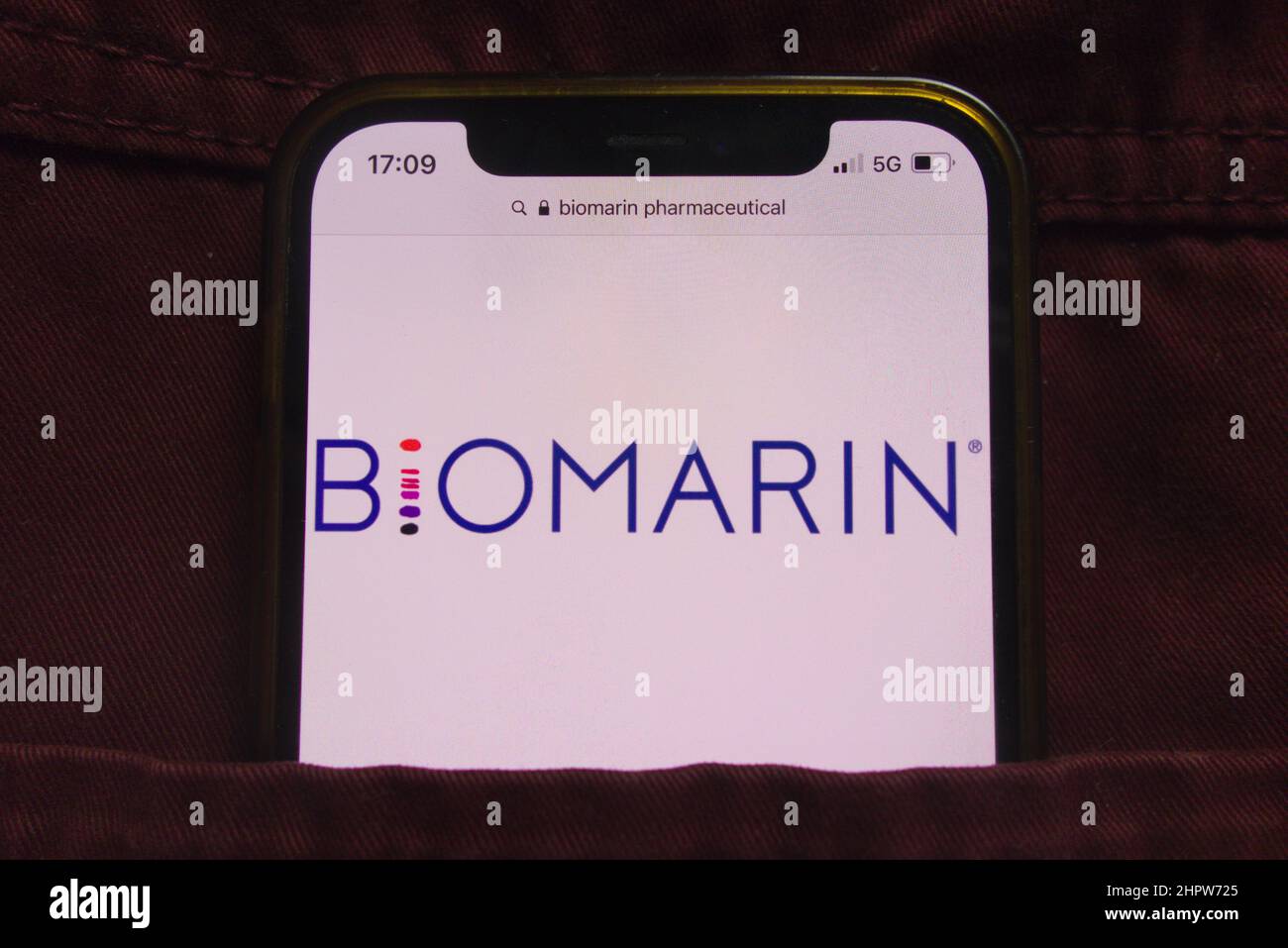 KONSKIE, POLAND - February 22, 2022: BioMarin Pharmaceutical Inc logo ...