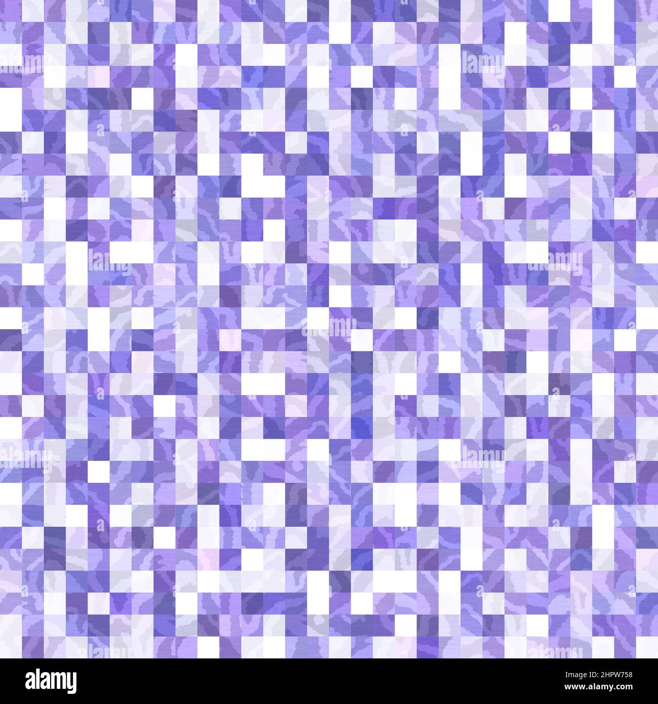 Tiny purple geometric mosaic pixel grid seamless pattern. Modern square ...