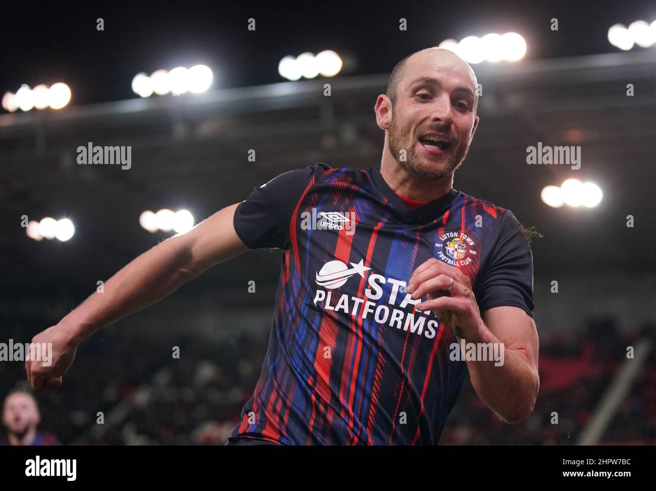 Luton towns danny hylton celebrates scoring hi-res stock photography ...
