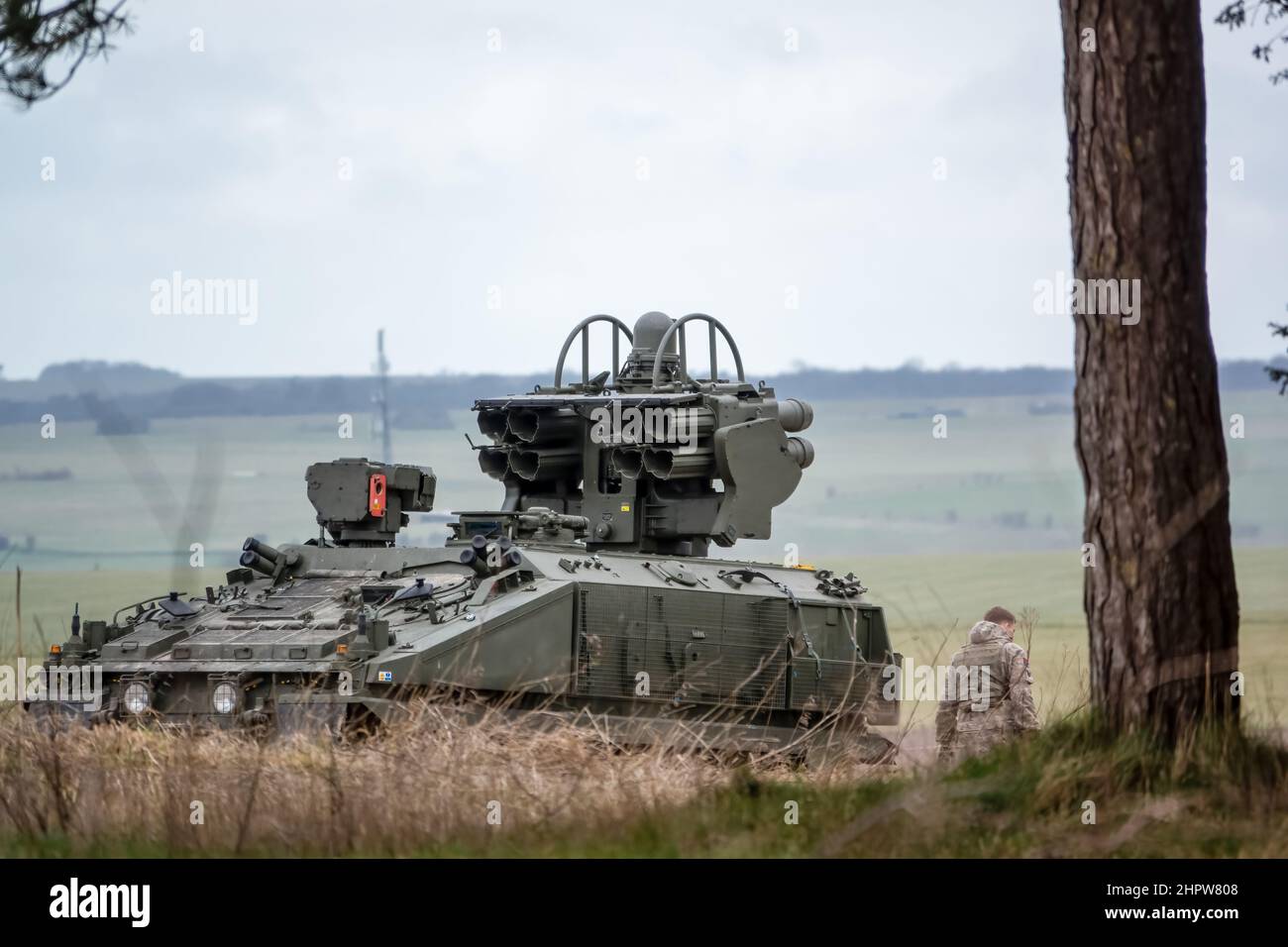 British Army Alvis Starstreak Stormer CVRT tracked armoured vehicle on ...