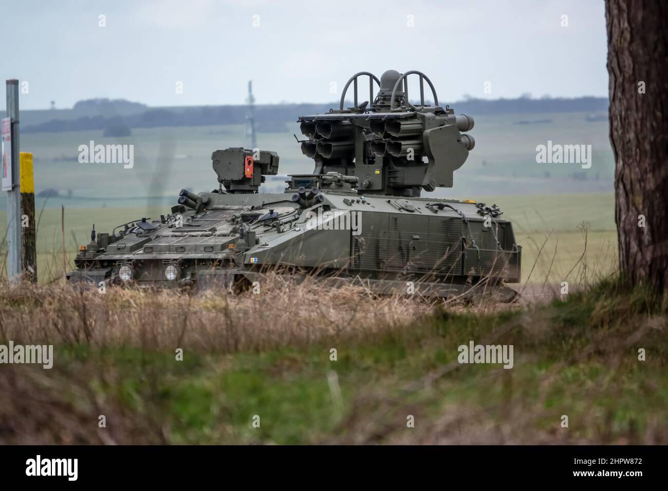 British Army Alvis Starstreak Stormer CVRT tracked armoured vehicle on ...