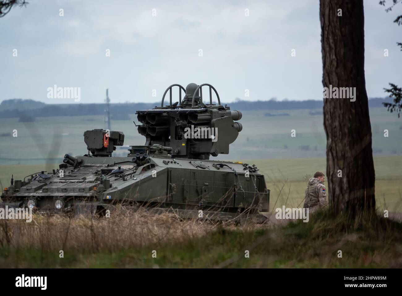 British Army Alvis Starstreak Stormer CVRT tracked armoured vehicle on ...