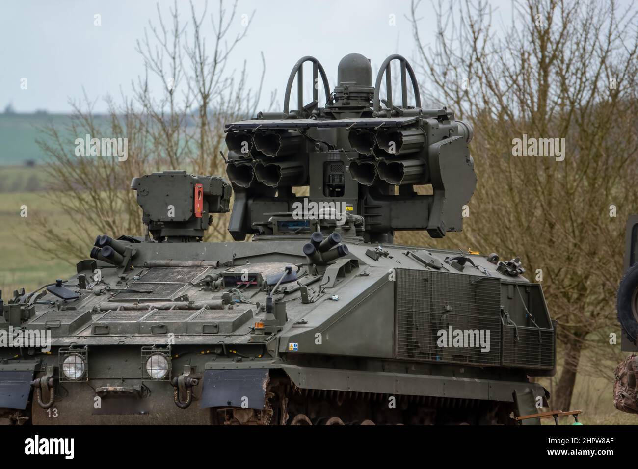 British Army Alvis Starstreak Stormer CVRT tracked armoured vehicle on ...
