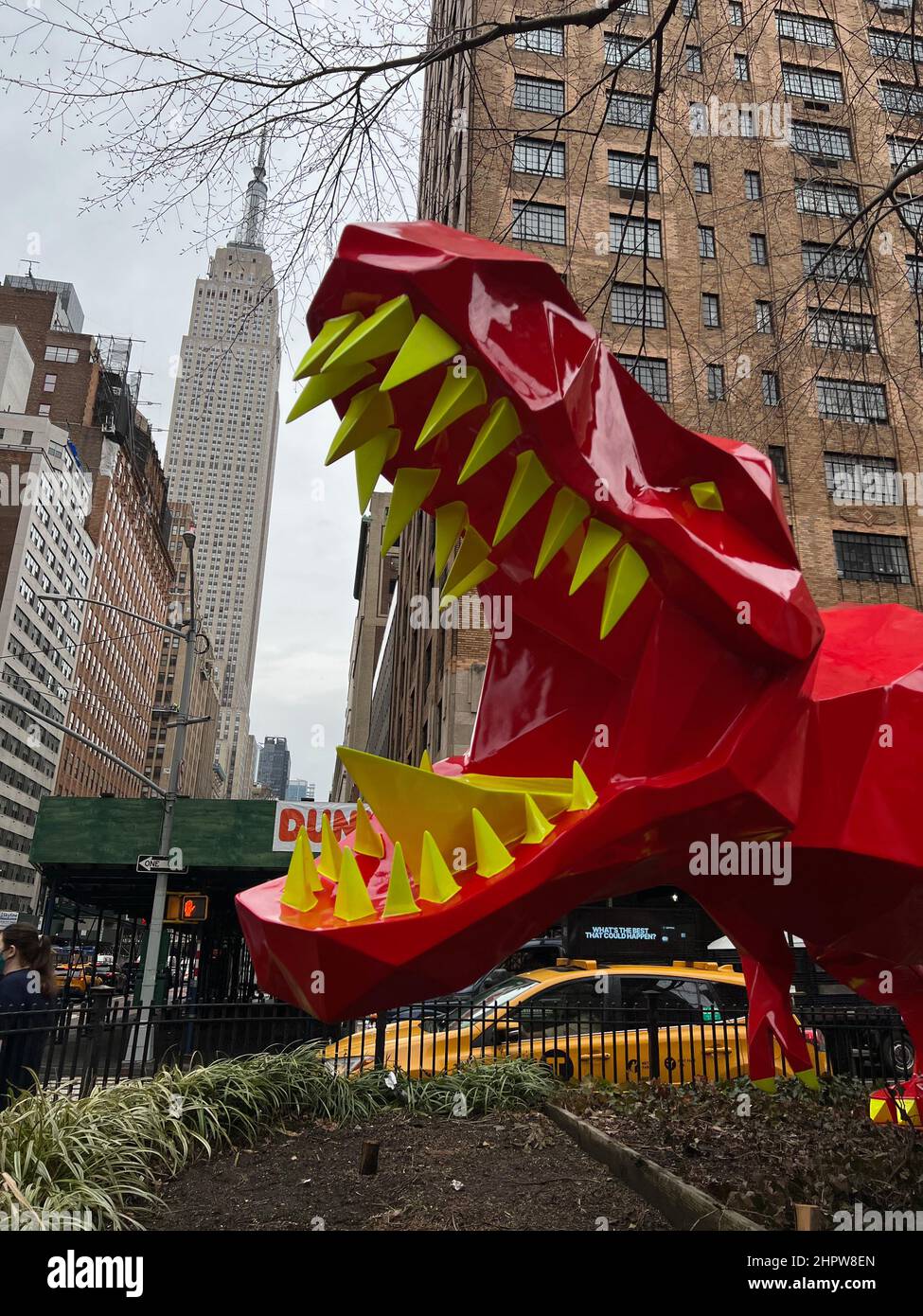 Rexor the Tyrannosaurus Rex by artist Idriss B. stands in the flower ...