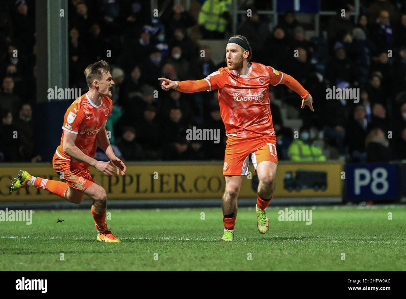 Josh Bowler #11 of Blackpool scores to make it 1-1 Stock Photo - Alamy