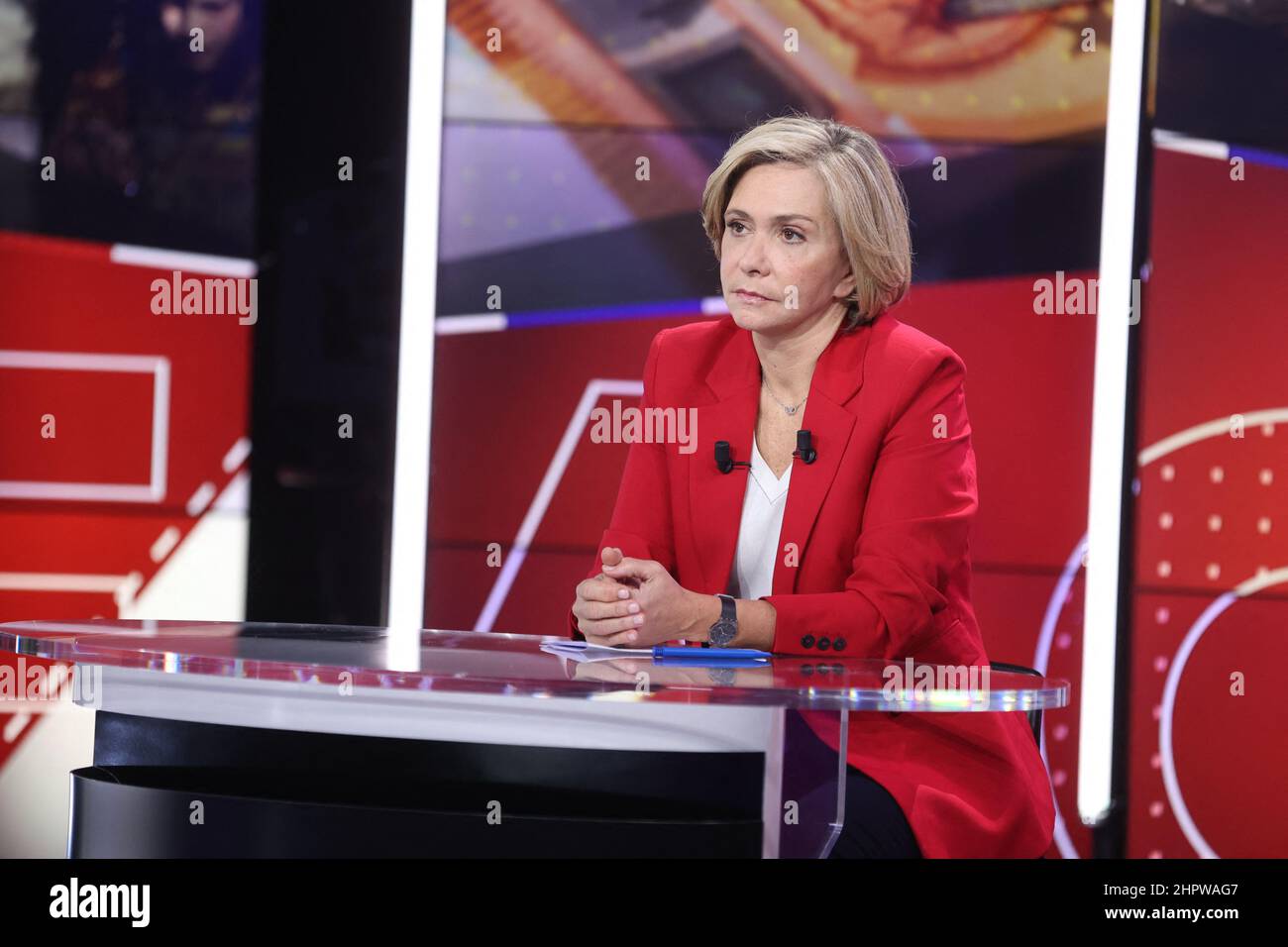 Exclusive - Valerie Pecresse at BFM TV Studios, in Paris, France, on ...