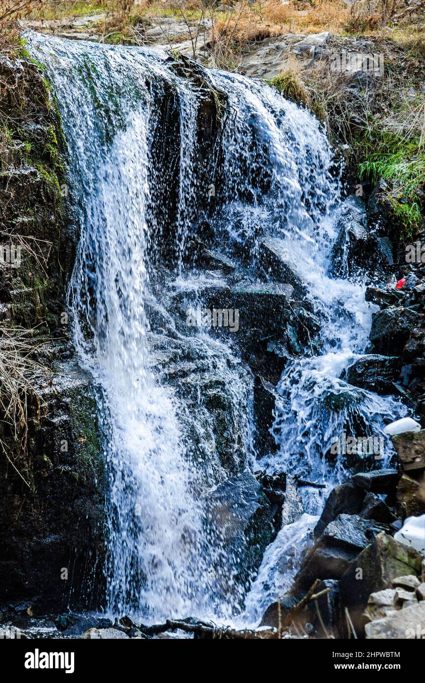 Waterfall in wild area close to georgian capital city Tbilisi in early ...