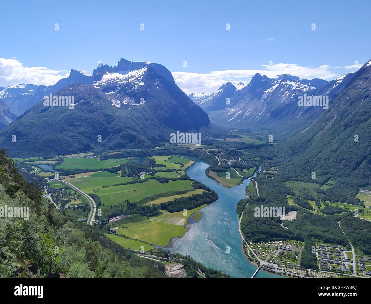 Aerial shot of mountains in Andalsnes, Norway Stock Photo - Alamy