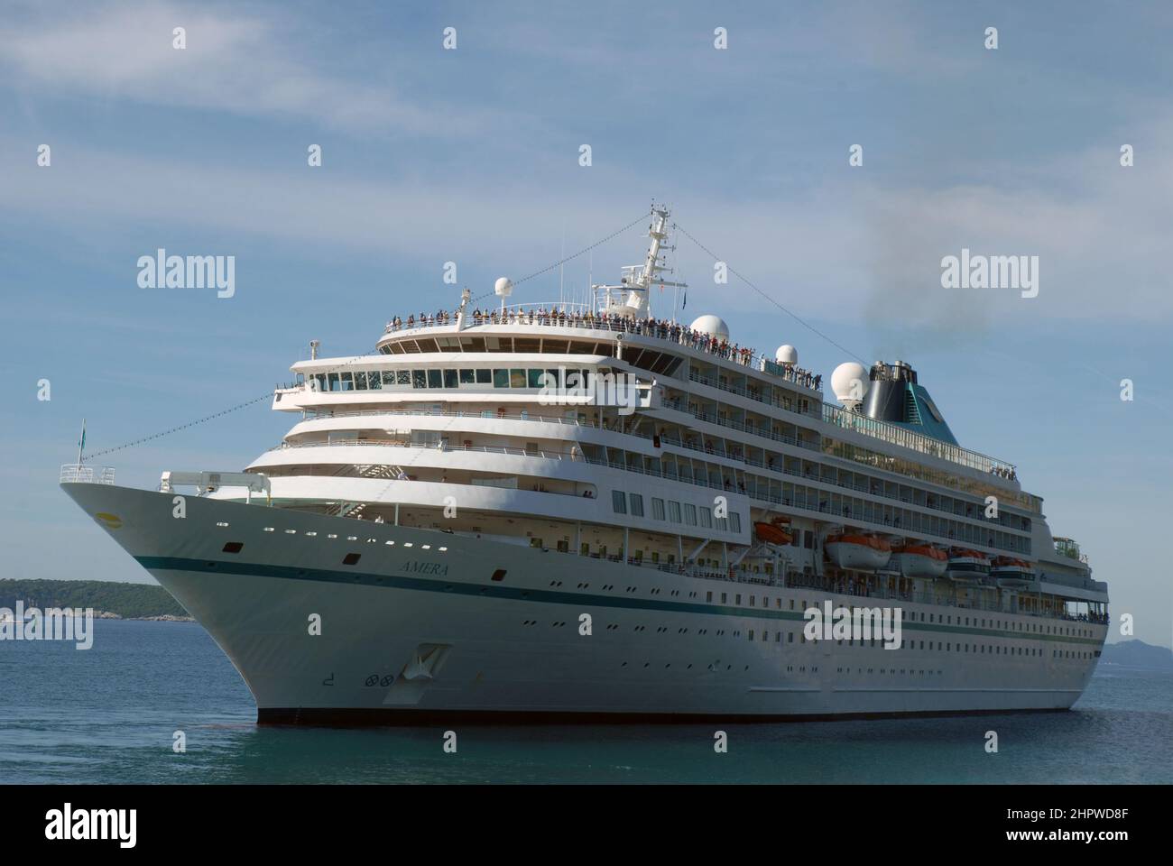 Cruise Ship Amera leaving port of Dubrovnik, Dalmatia, Croatia Stock ...