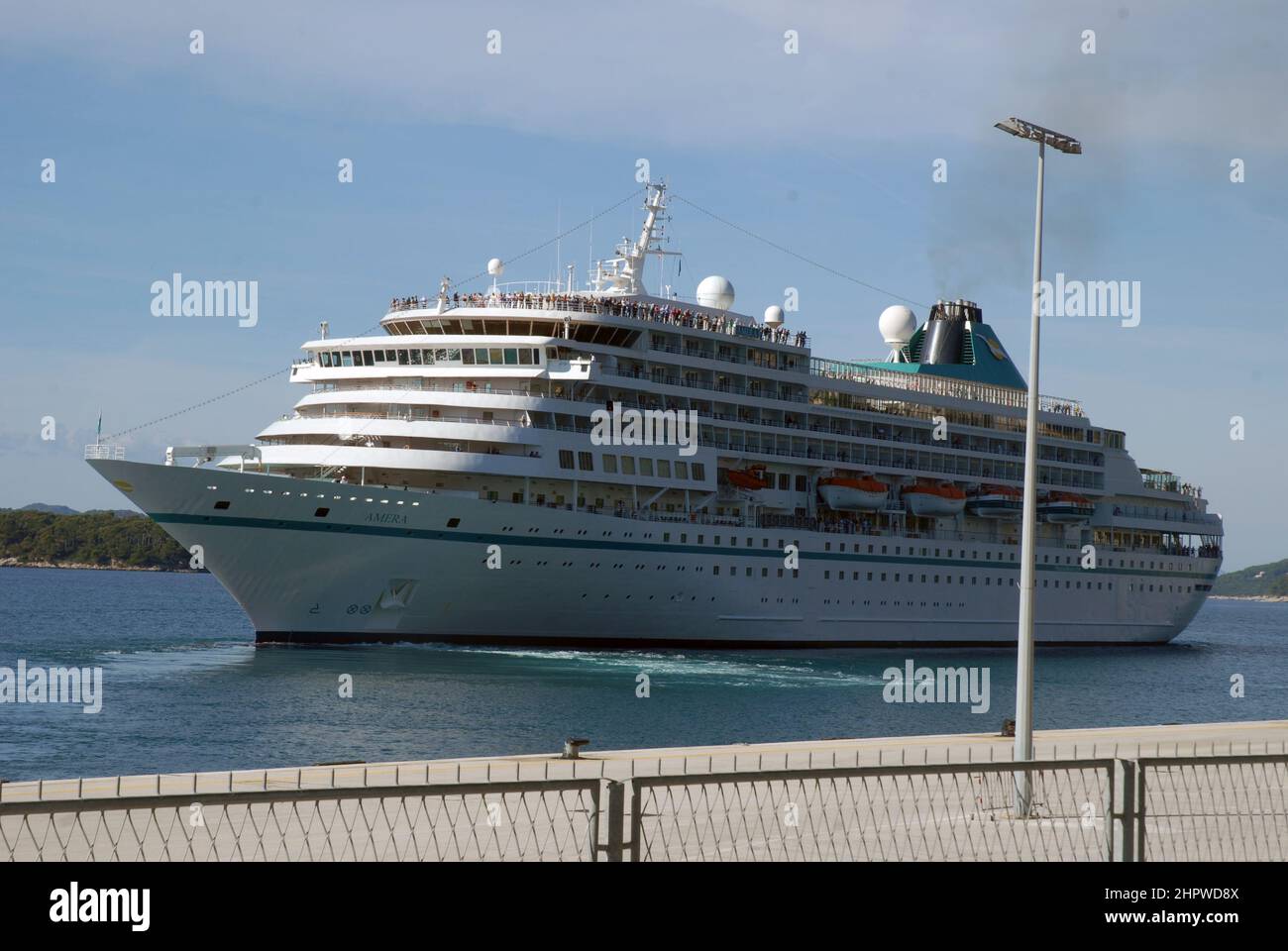 Cruise Ship Amera leaving port of Dubrovnik, Dalmatia, Croatia Stock ...