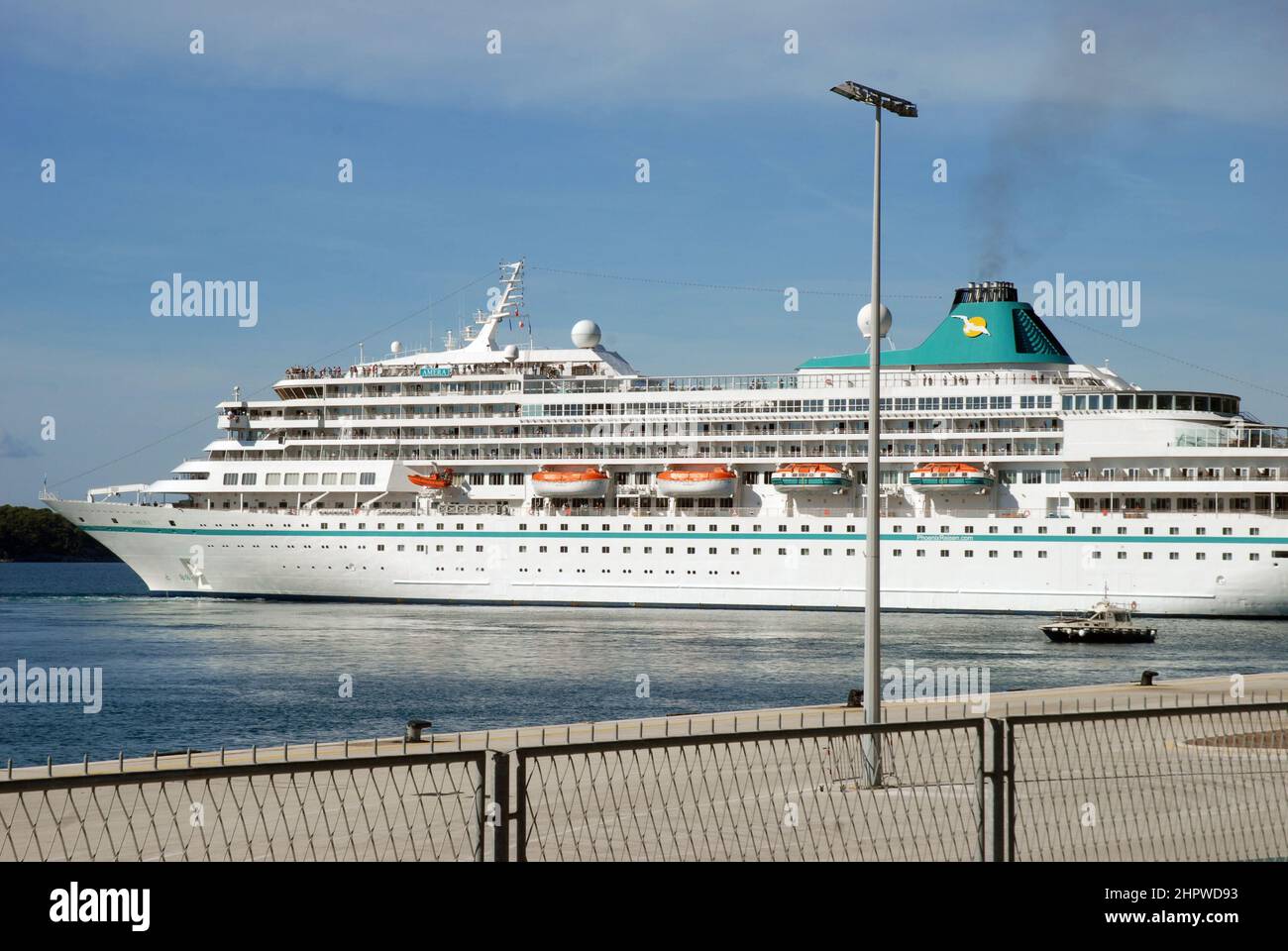 Cruise Ship Amera leaving port of Dubrovnik, Dalmatia, Croatia Stock ...
